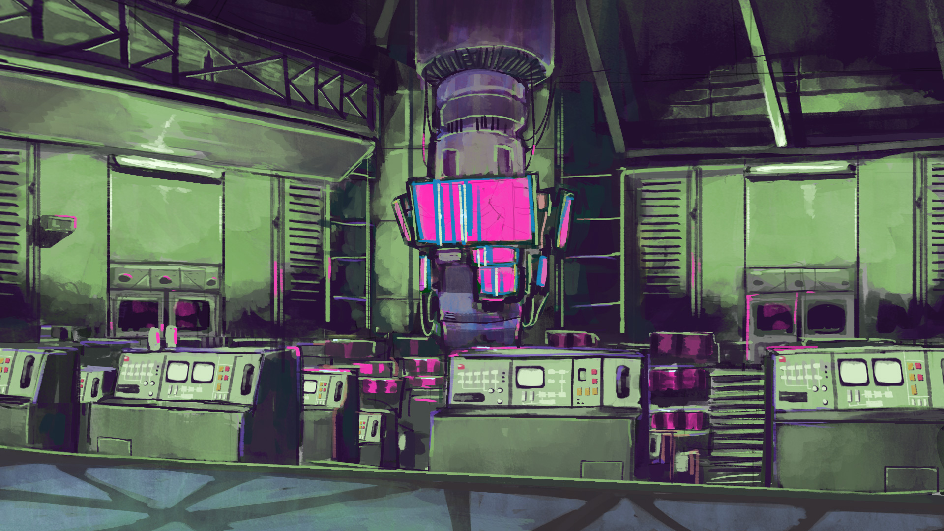 2D VIDEO GAME ART - RAILGUN SHACK